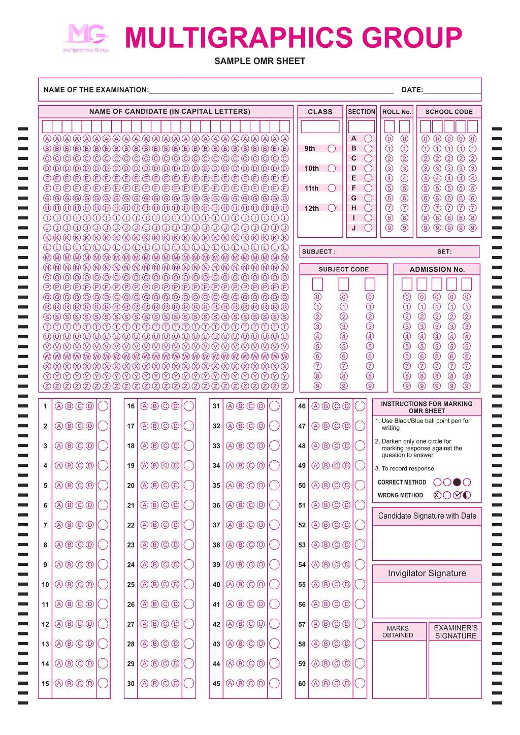 Omr Sheets Omr Sheet Manufacturer Omr Answer Sheet Omr Sheets Omr Sheet Manufacturer Omr Answer Sheet